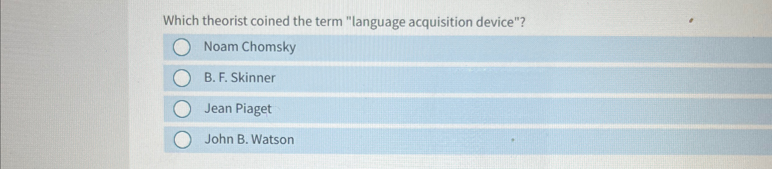 Solved Which theorist coined the term "language acquisition | Chegg.com