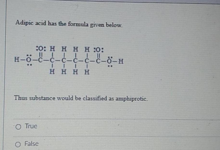 Solved Adipic acid has the formula given below. 30: H H H | Chegg.com