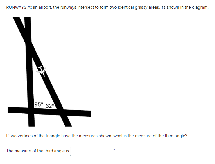 Solved RUNWAYS At an airport, the runways intersect to form | Chegg.com Solved RUNWAYS At an airport, the runways intersect to form | Chegg.com