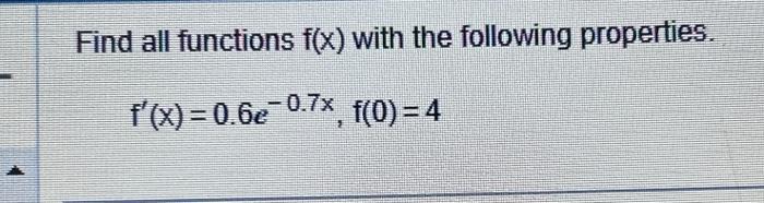 Solved Find all functions f(x) with the following | Chegg.com