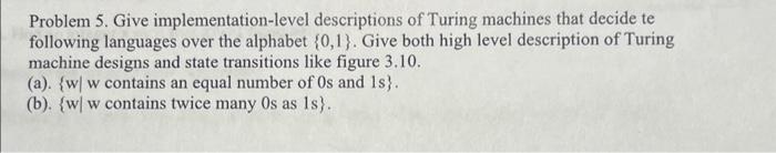 Solved Problem 5. Give implementation-level descriptions of | Chegg.com