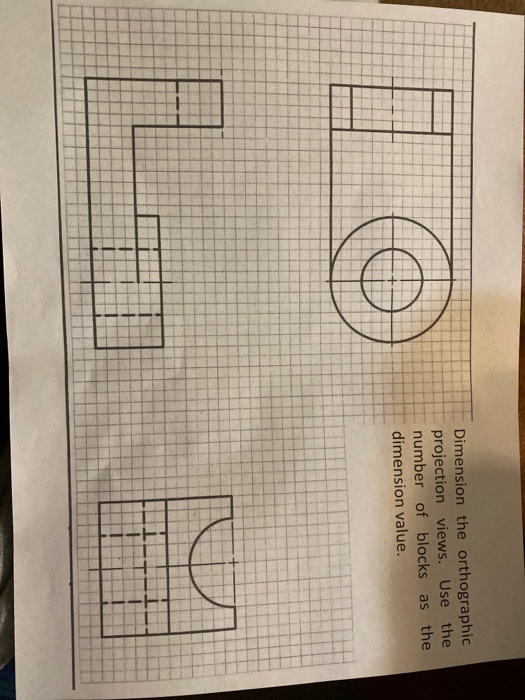 Solved Dimension the orthographic projection views. Use the | Chegg.com
