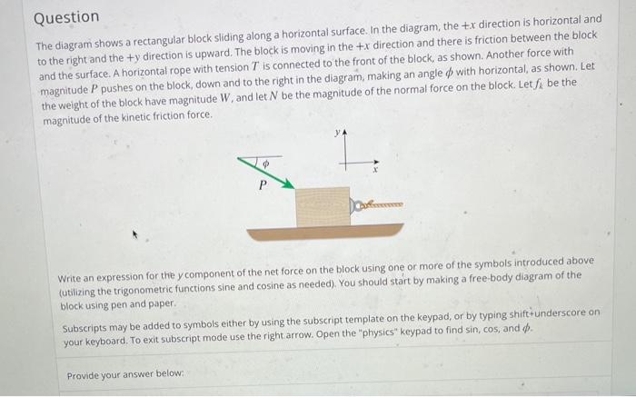 Solved The diagram shows a rectangular block sliding along a | Chegg.com