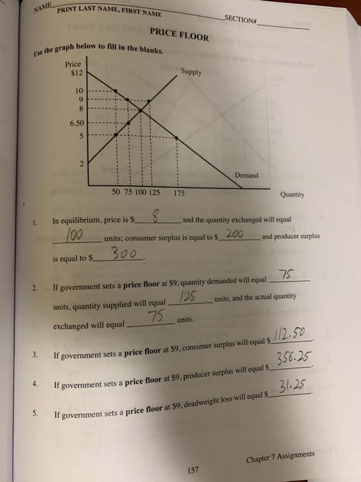 Solved SAME PRINT LAST NAME, FIRST NAME SECTION#__ PRICE | Chegg.com