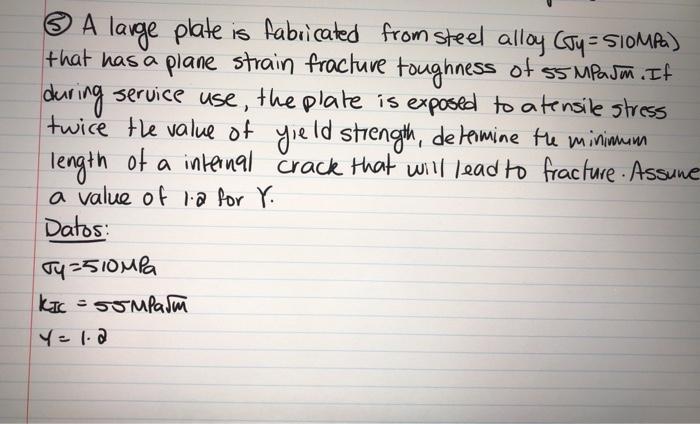 Solved ® A large plate is fabricated from steel alloy Coy = | Chegg.com