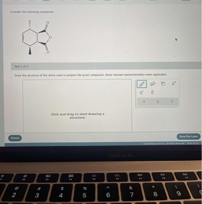 Solved Consider the following compound. Pert 1 of 2 Draw the | Chegg.com