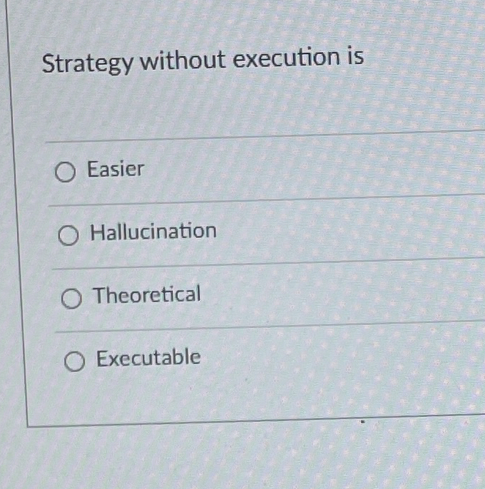 Solved Strategy without execution | Chegg.com