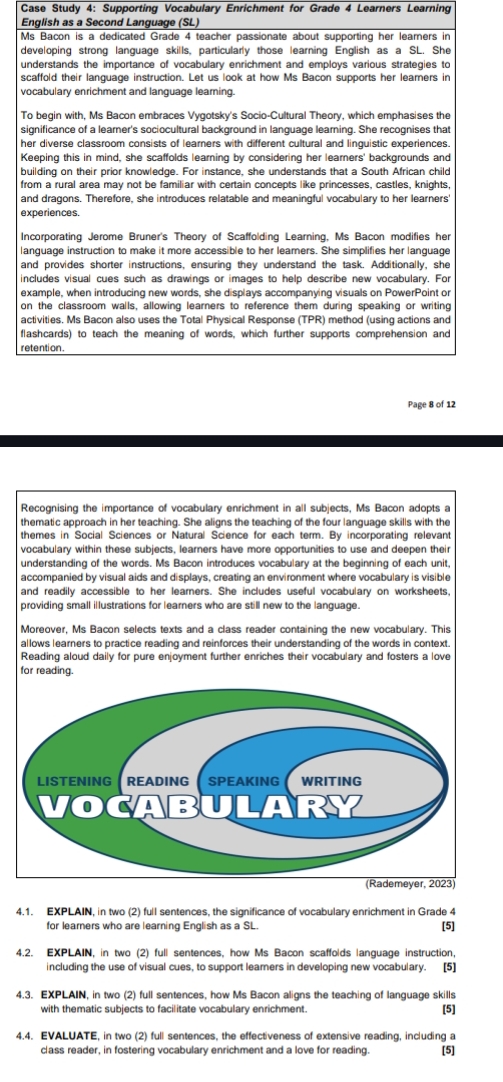 Solved Case Study 4: Supporting Vocabulary Enrichment for | Chegg.com