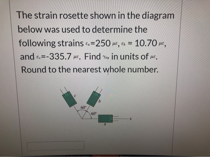 Solved The strain rosette shown in the diagram below was | Chegg.com
