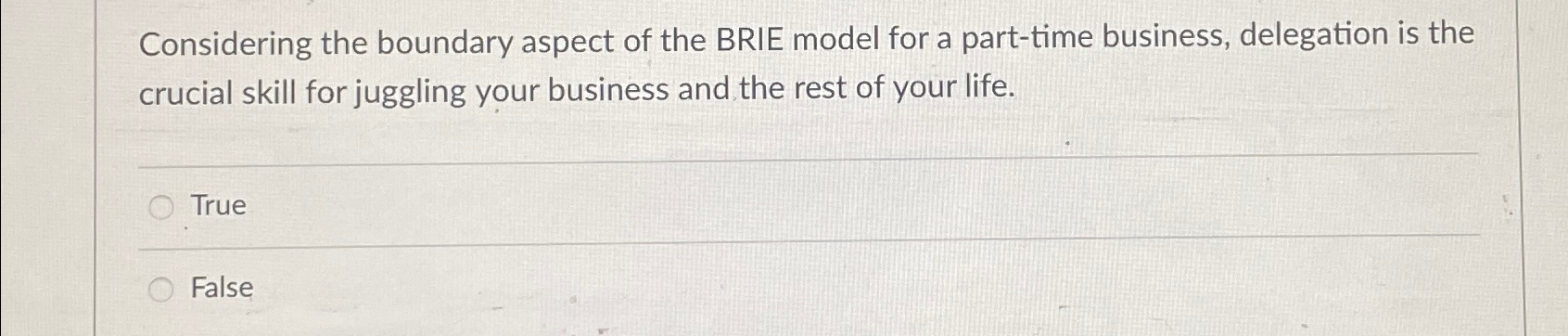 Solved Considering the boundary aspect of the BRIE model for | Chegg.com