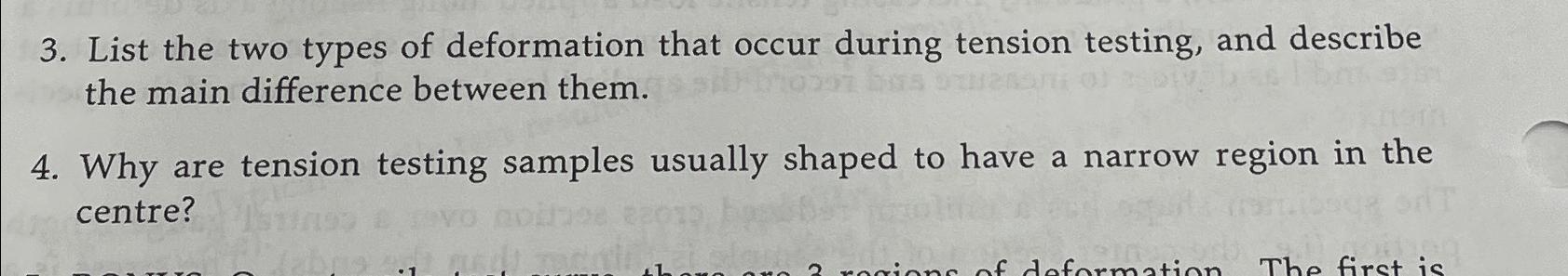 Solved List the two types of deformation that occur during | Chegg.com