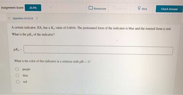 Solved Assignment Score: 20.5% Resources Hint Check Answer