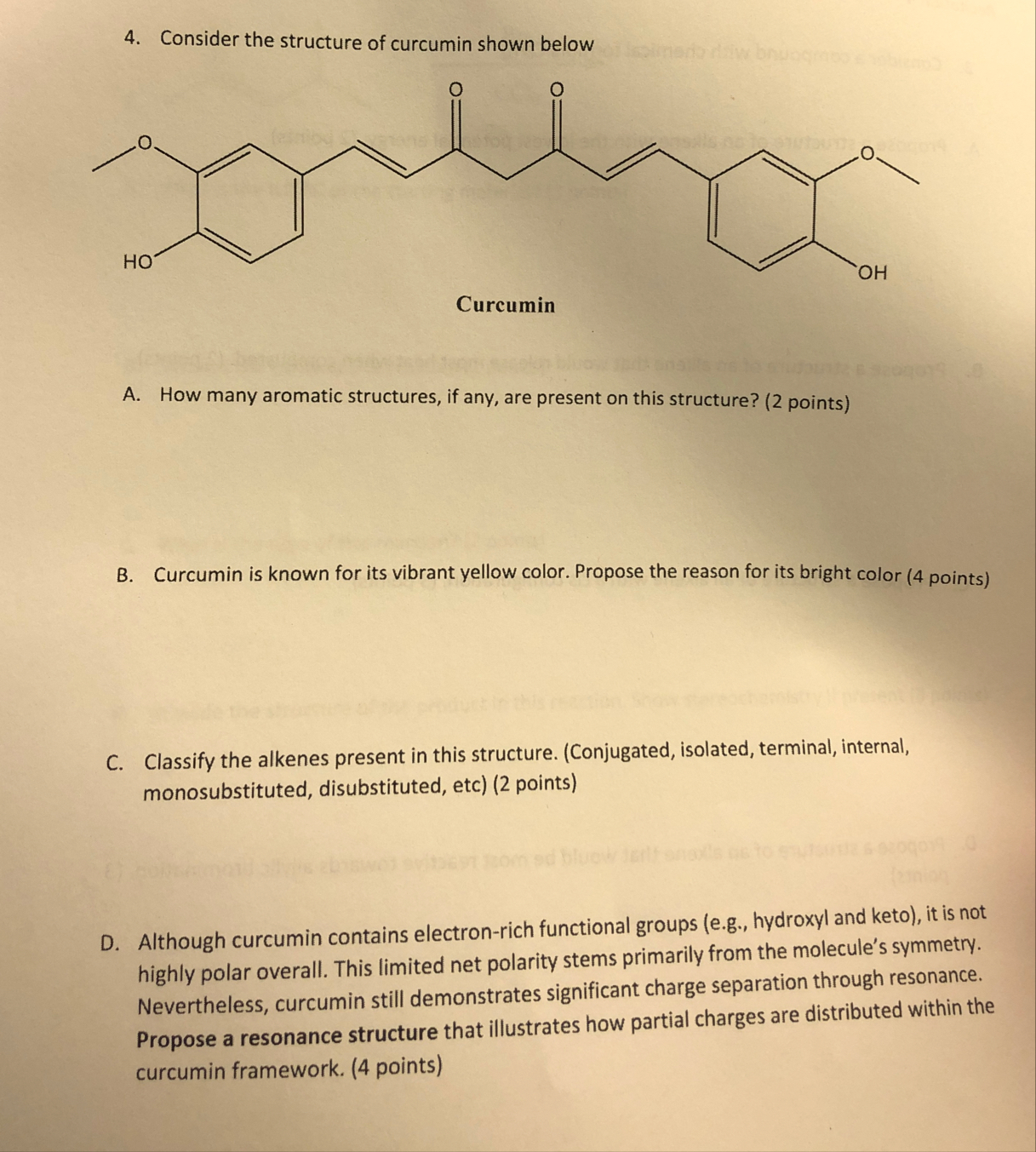 Solved Consider the structure of curcumin shown belowA. ﻿How | Chegg.com