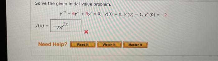 Solved Solve the given initial-value problem. y + 6y" + 9y' | Chegg.com