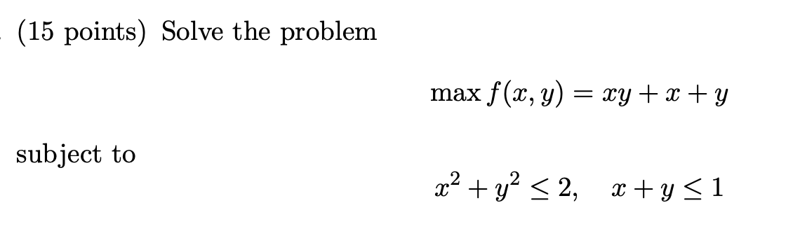 Solved (15 points) Solve the | Chegg.com Solved (15 points) Solve the | Chegg.com