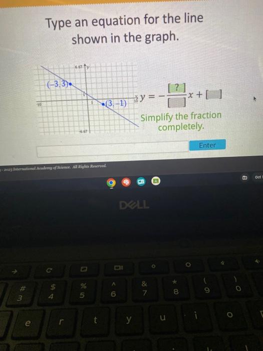 Solved Type an equation for the line shown in the graph. | Chegg.com