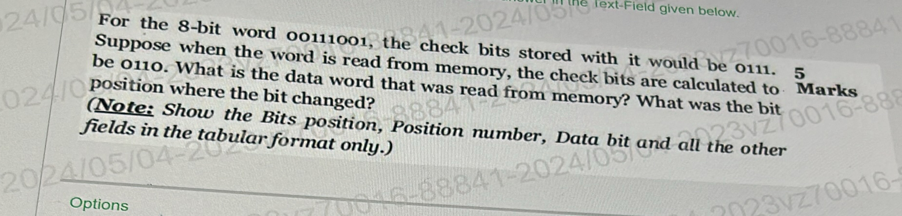 Solved For the 8 -bit word 00111001 , ﻿the check bits stored | Chegg.com