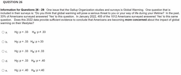 Solved nformation for Questions 26 - 29: One issue that the | Chegg.com
