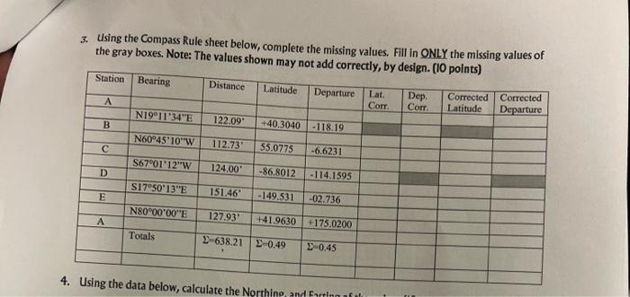 Solved 3. Using the Compass Rule sheet below, complete the | Chegg.com