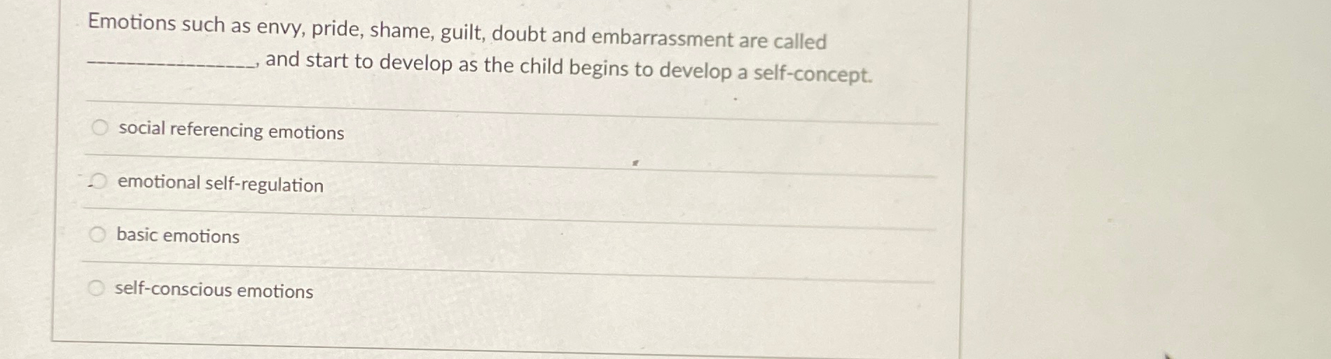 Solved Emotions Such As Envy Pride Shame Guilt Doubt And Chegg