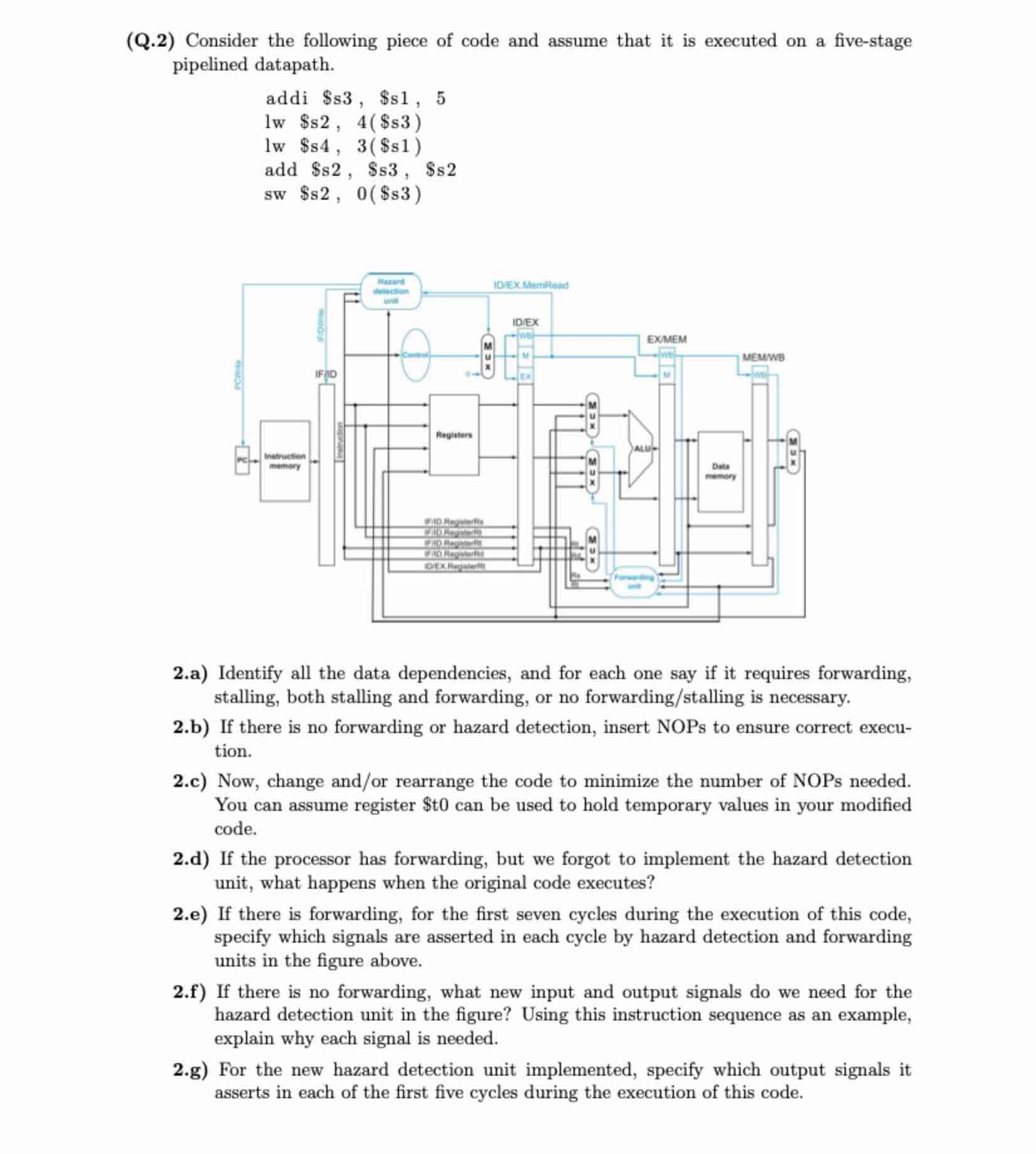 Solved (Q.2) ﻿Consider the following piece of code and | Chegg.com