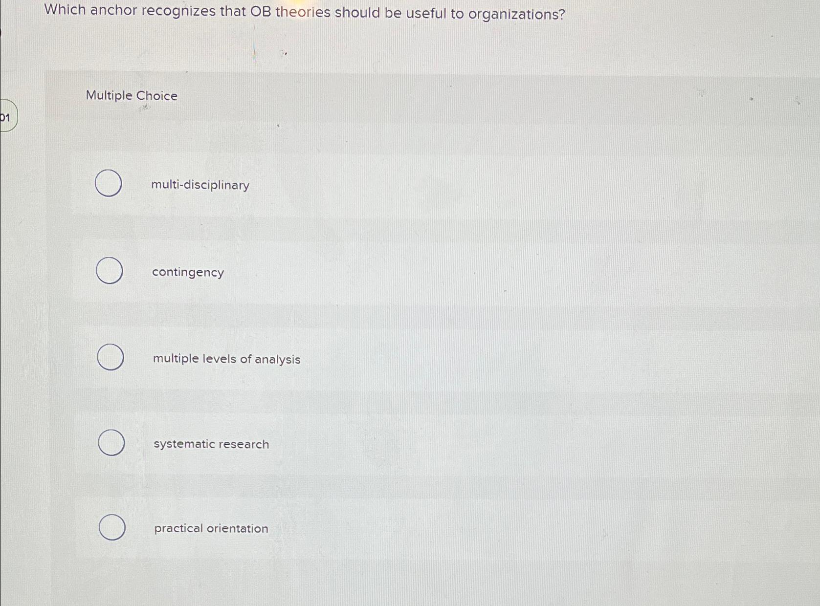 Solved Which anchor recognizes that OB theories should be | Chegg.com