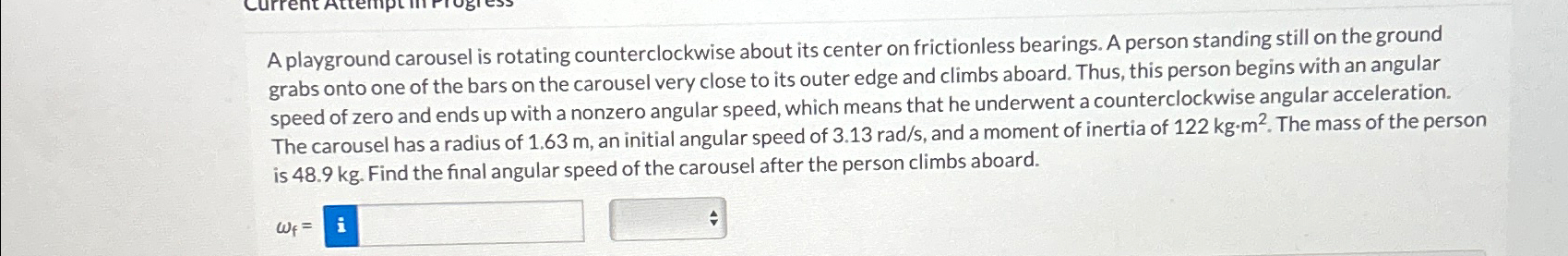 Solved A playground carousel is rotating counterclockwise | Chegg.com