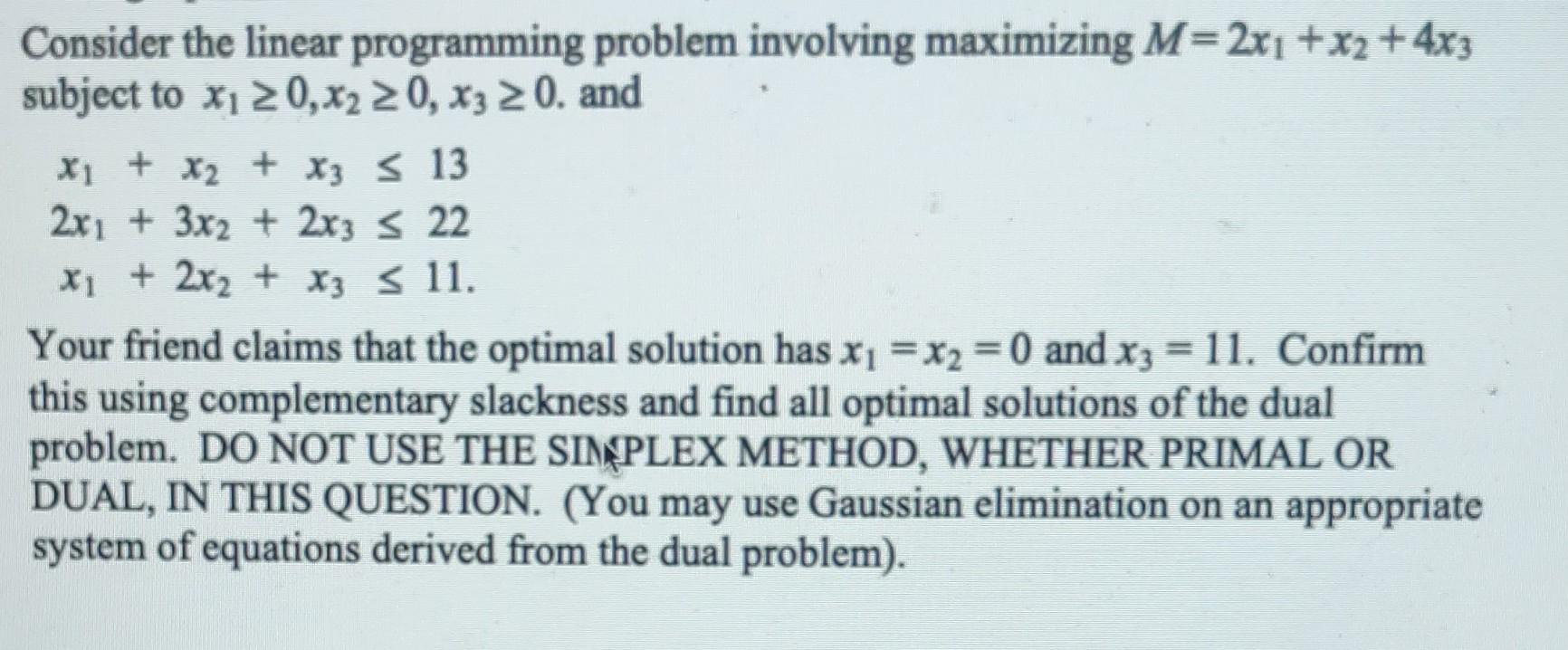Solved Consider the linear programming problem involving | Chegg.com