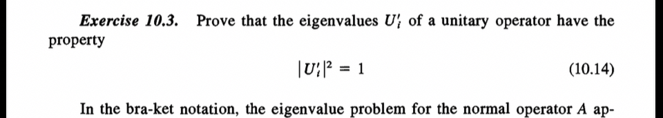 Solved Exercise 10.3. ﻿Prove that the eigenvalues Ui' ﻿of a | Chegg.com