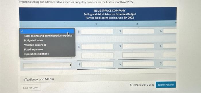 Blue Spruce Company combines its operating expenses | Chegg.com