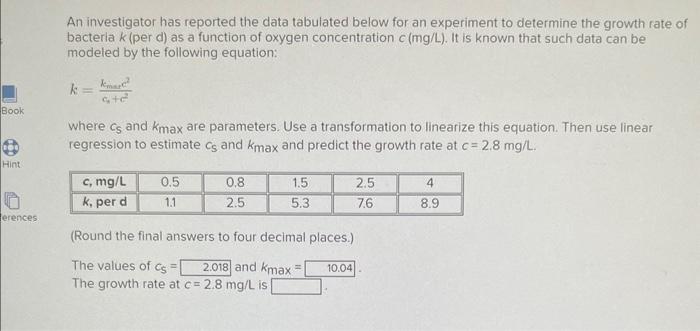 Solved An investigator has reported the data tabulated below | Chegg.com