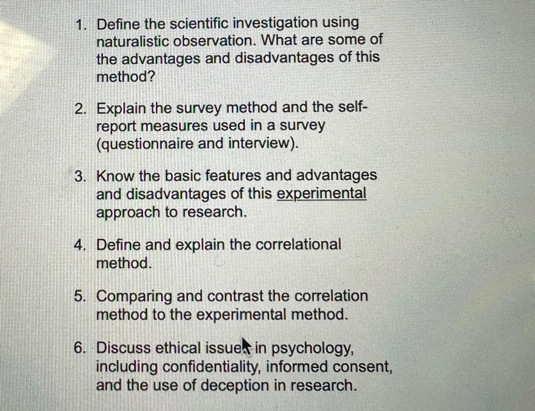 Solved Define the scientific investigation using | Chegg.com