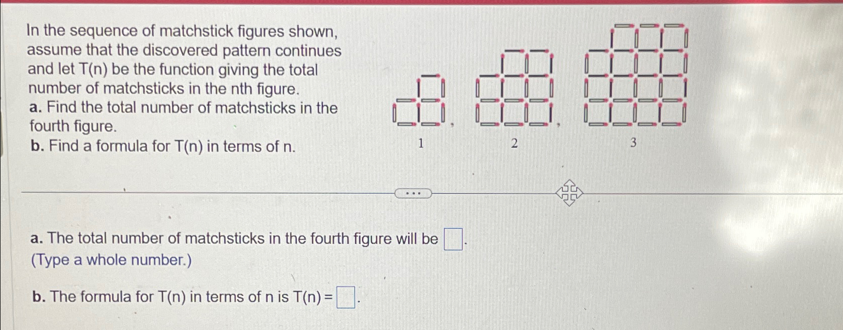 Solved In the sequence of matchstick figures shown, assume | Chegg.com