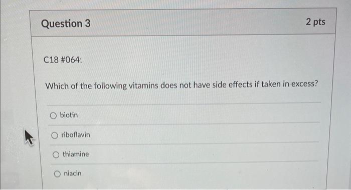 Solved C18 \#064: Which of the following vitamins does not | Chegg.com