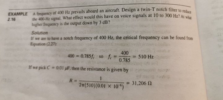 Solved 2.16 EXAMPLE A frequency of 400 Hz prevails aboard an | Chegg.com