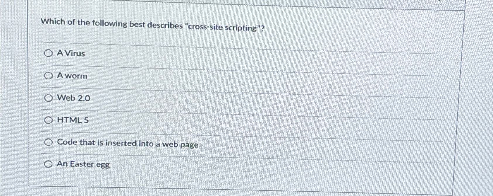 Solved Which of the following best describes "cross-site | Chegg.com