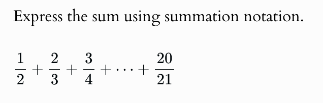 Solved Express the sum using summation | Chegg.com