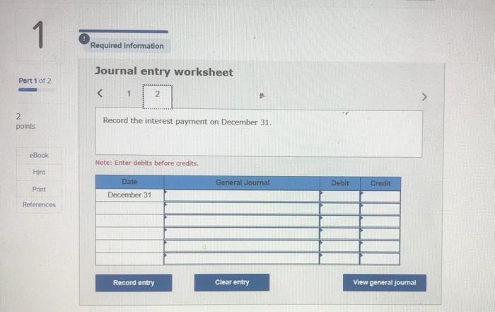 Solved 1 Part 1 of 2 Required information [The following | Chegg.com
