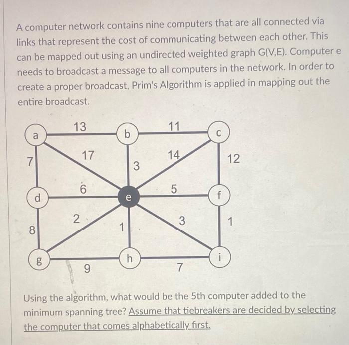Solved A computer network contains nine computers that are | Chegg.com