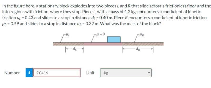Solved In the figure here, a stationary block explodes into | Chegg.com