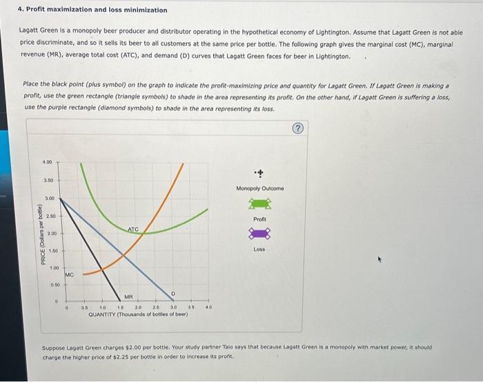 Solved 4 Profit Maximization And Loss Minimization Lagatt