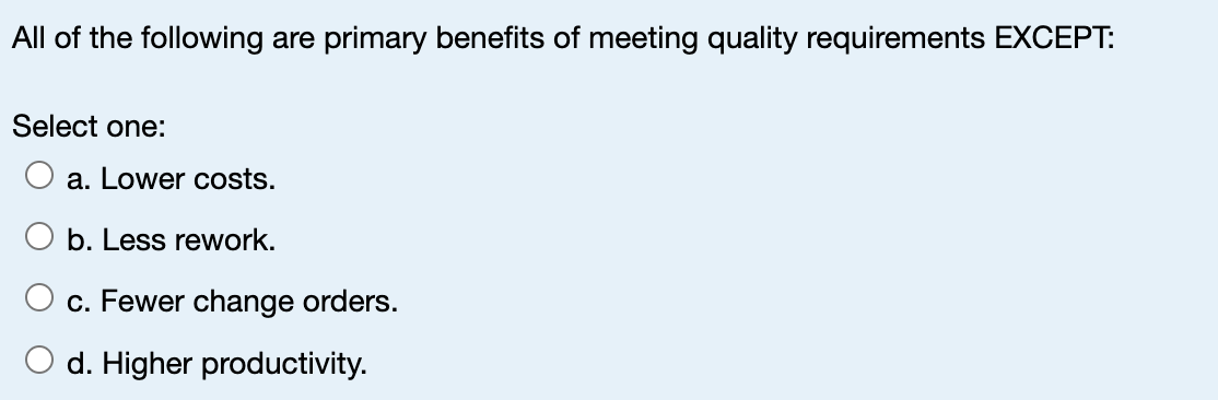 Solved All of the following are primary benefits of meeting | Chegg.com