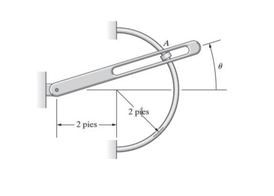 Solved ¼ lb slider A is pushed along the circular bar by the | Chegg.com
