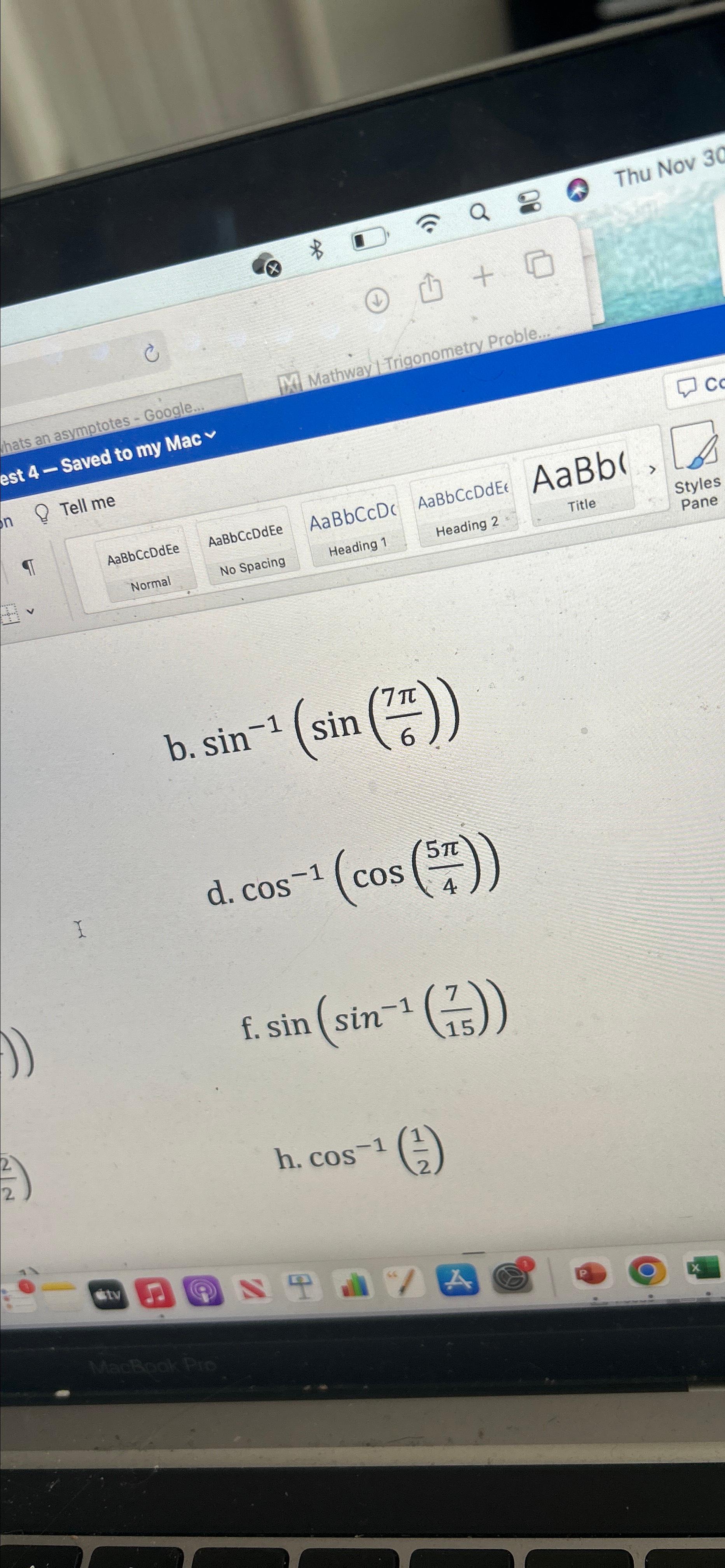 Solved b. sin−1(sin(67π)) d. cos−1(cos(45π)) f. | Chegg.com