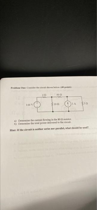 Solved Problem One: Consider the circuit shown below. (40 | Chegg.com