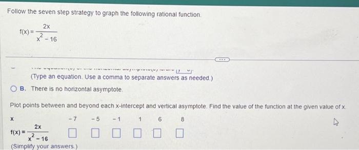 Solved Follow the seven step strategy to graph the following | Chegg.com