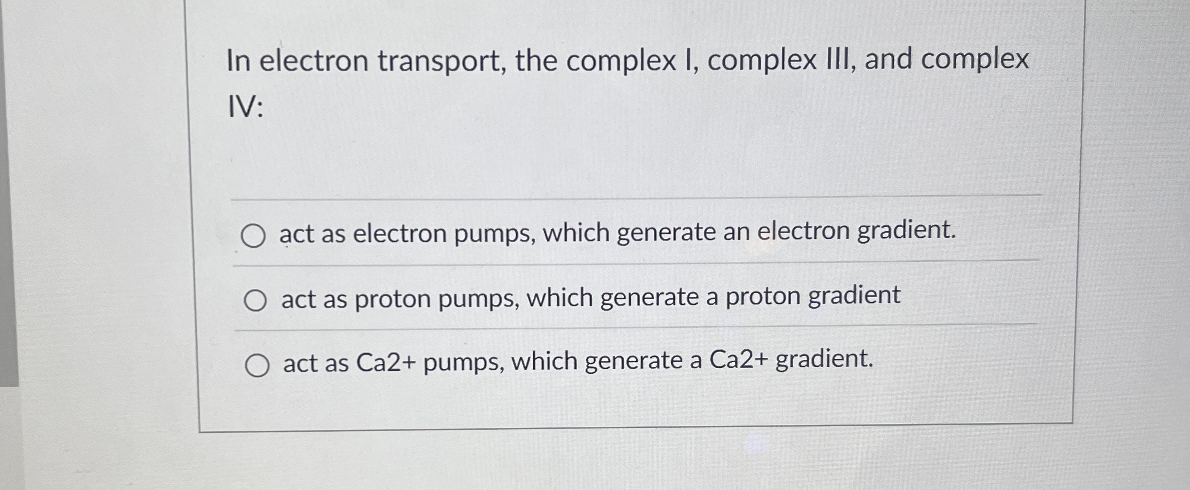 Solved In electron transport, the complex I, complex III, | Chegg.com
