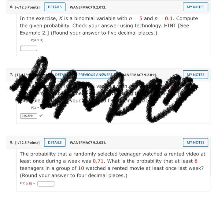 Solved 6. (-/12.5 Points) DETAILS WANEFMAC7 9.2.013. MY | Chegg.com