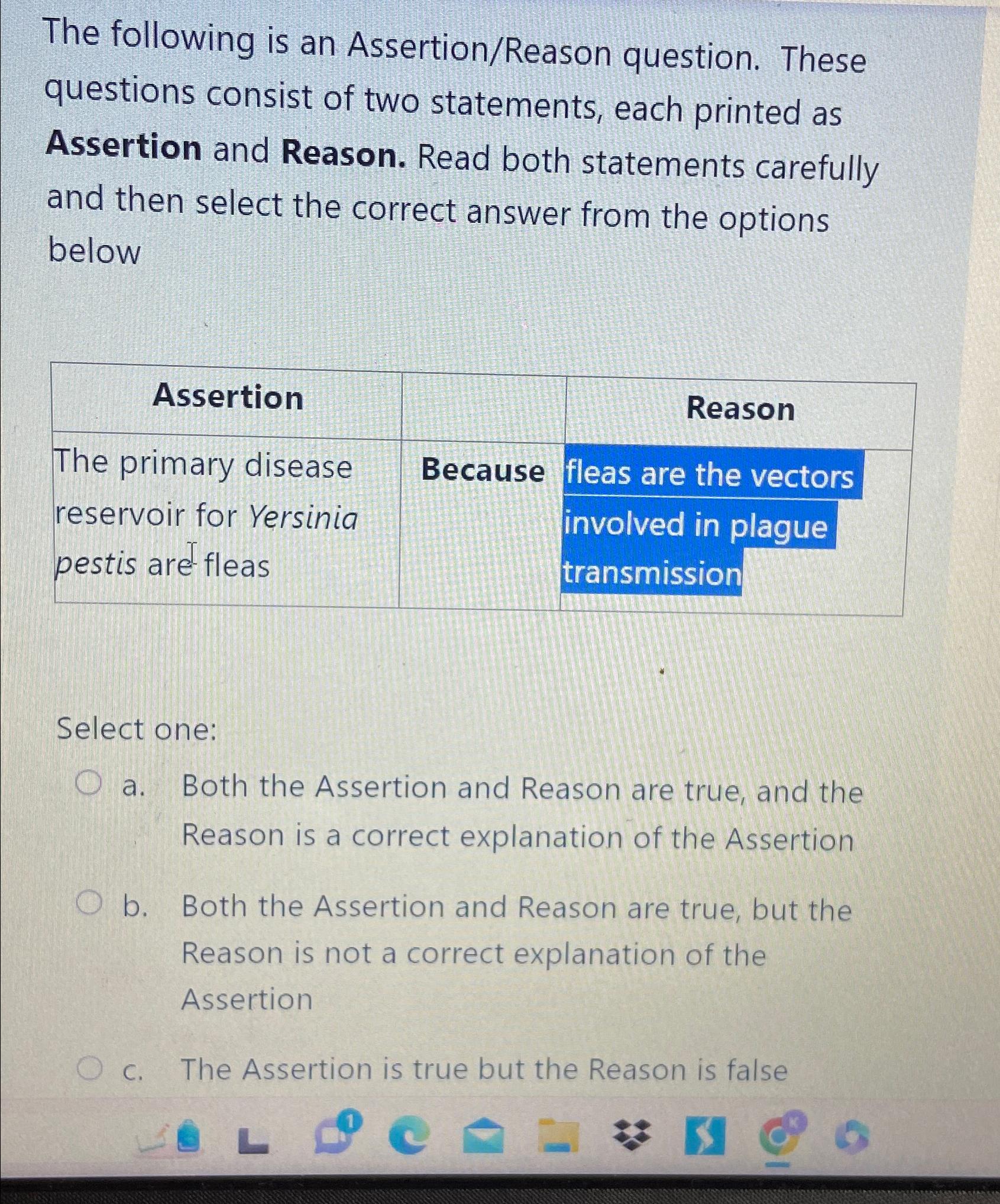 Solved The following is an Assertion/Reason question. These | Chegg.com