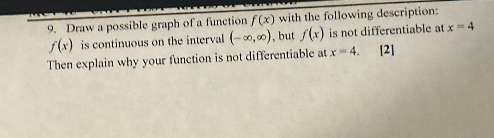 Solved Draw a possible graph of a function f(x) ﻿with the | Chegg.com